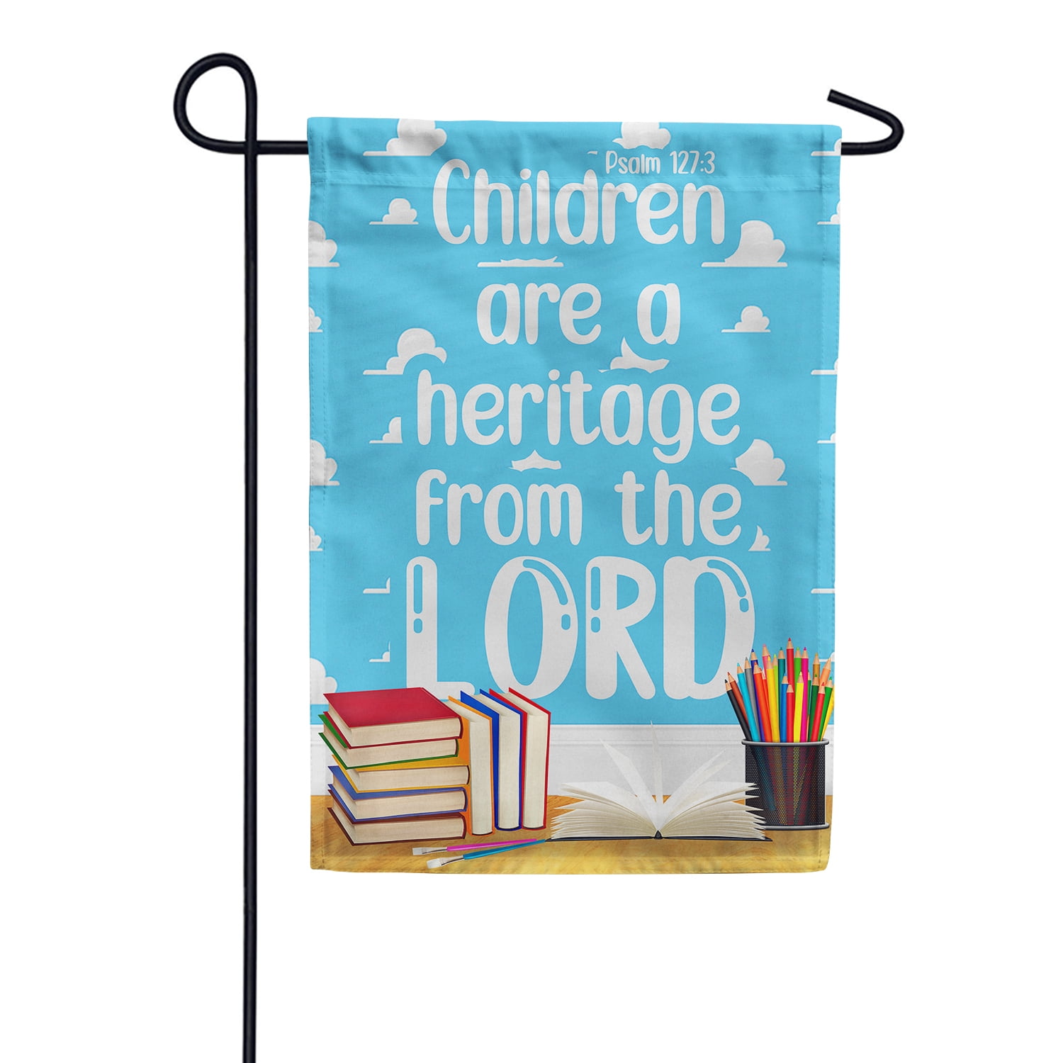 America Forever Bible Verse Garden Flag - 12.5 x 18 inch - Psalm 127:3 ...
