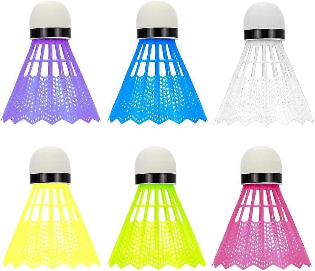 6 Badminton Shuttlecock Set - Colorful Shuttlecocks, Fun Garden Game ...