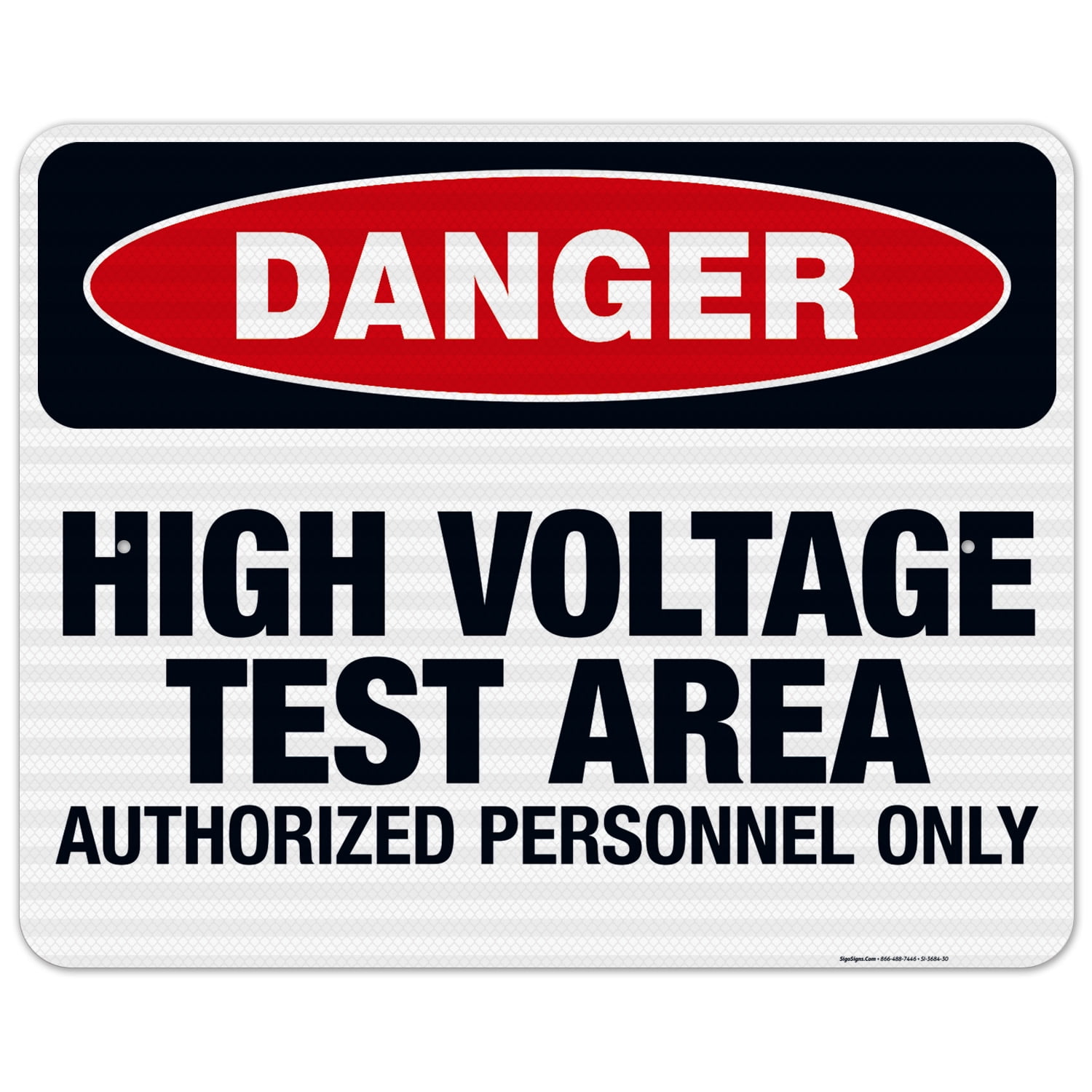 High Voltage Test Area Authorized Personnel Only Sign, OSHA Danger Sign ...