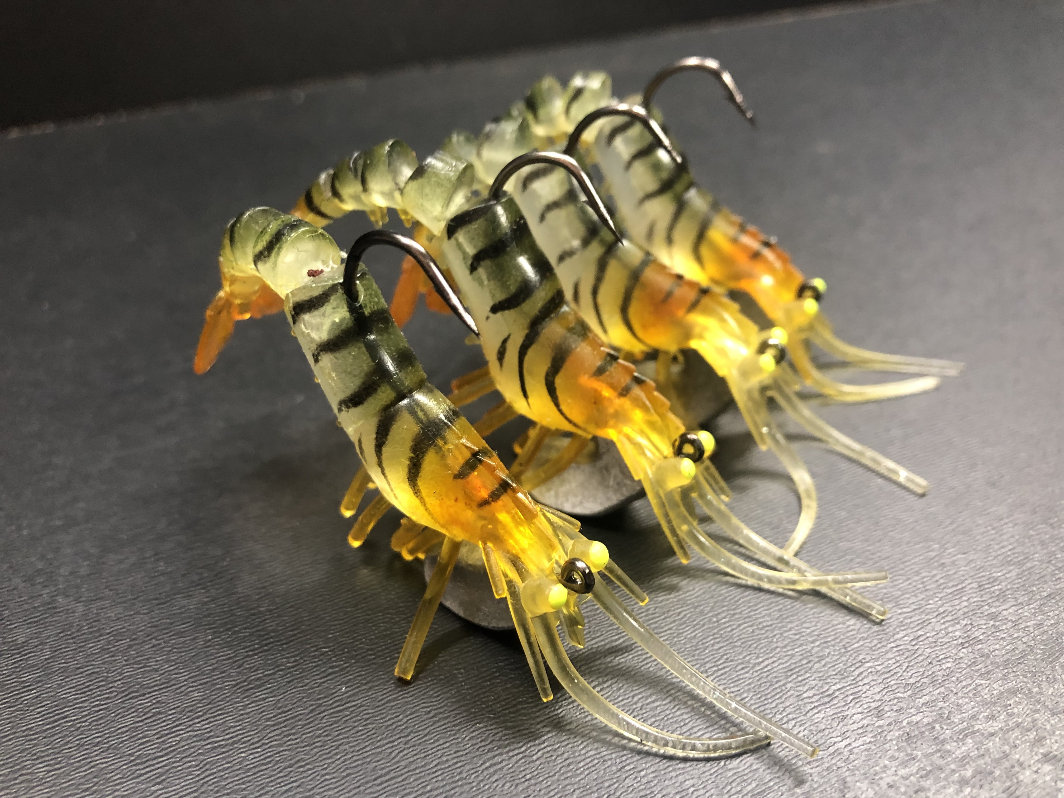 4 Piece Set 12g 70mm Mojo Tackle Co. Artificial Shrimp Lures TIGER ...