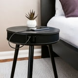 DecorTech Round End Table with Bluetooth Speaker and USB Charging Port ...