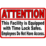 Attention This Facility Equipped with Time Lock Safe Sign - Walmart.com