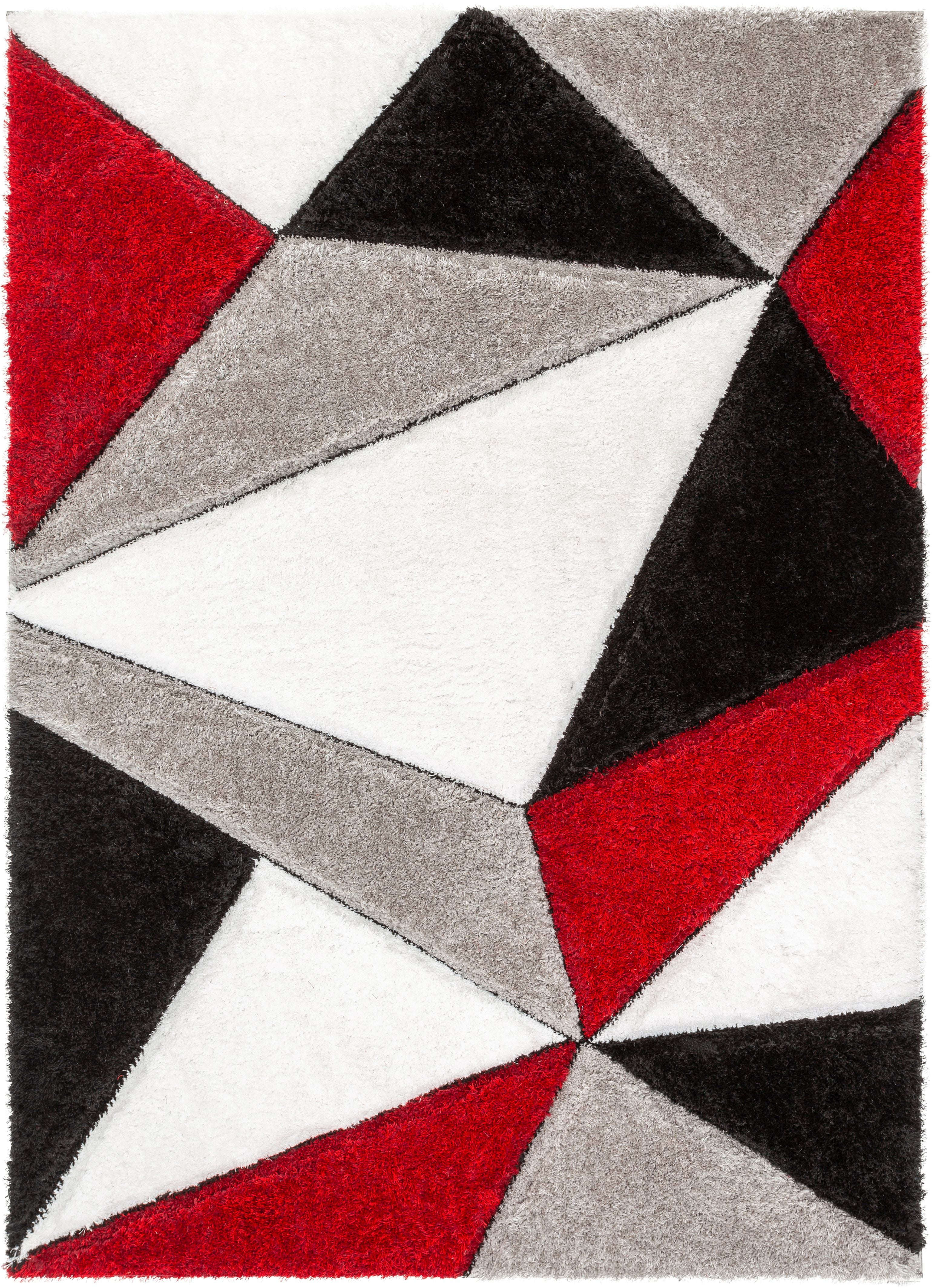 Well Woven San Francisco Venice Red Modern Geometric Abstract 3'11" x 5 ...