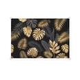 Black Gold Leaf Sun Shade Sail 8'X10' Modern Luxury Gold Black Tropical ...