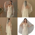 Aellinatey Double Layer Wedding Veils with Beadwork Trim Secure Hair ...