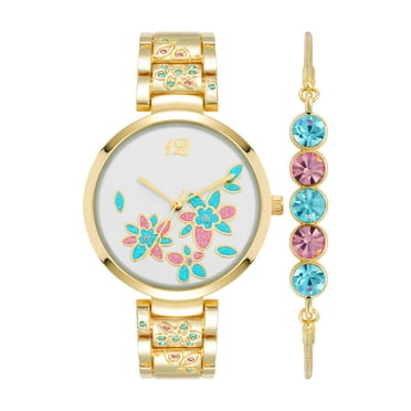 Time & Tru Women's Wristwatch: Gold Tone Case, Easy Read Dial with ...
