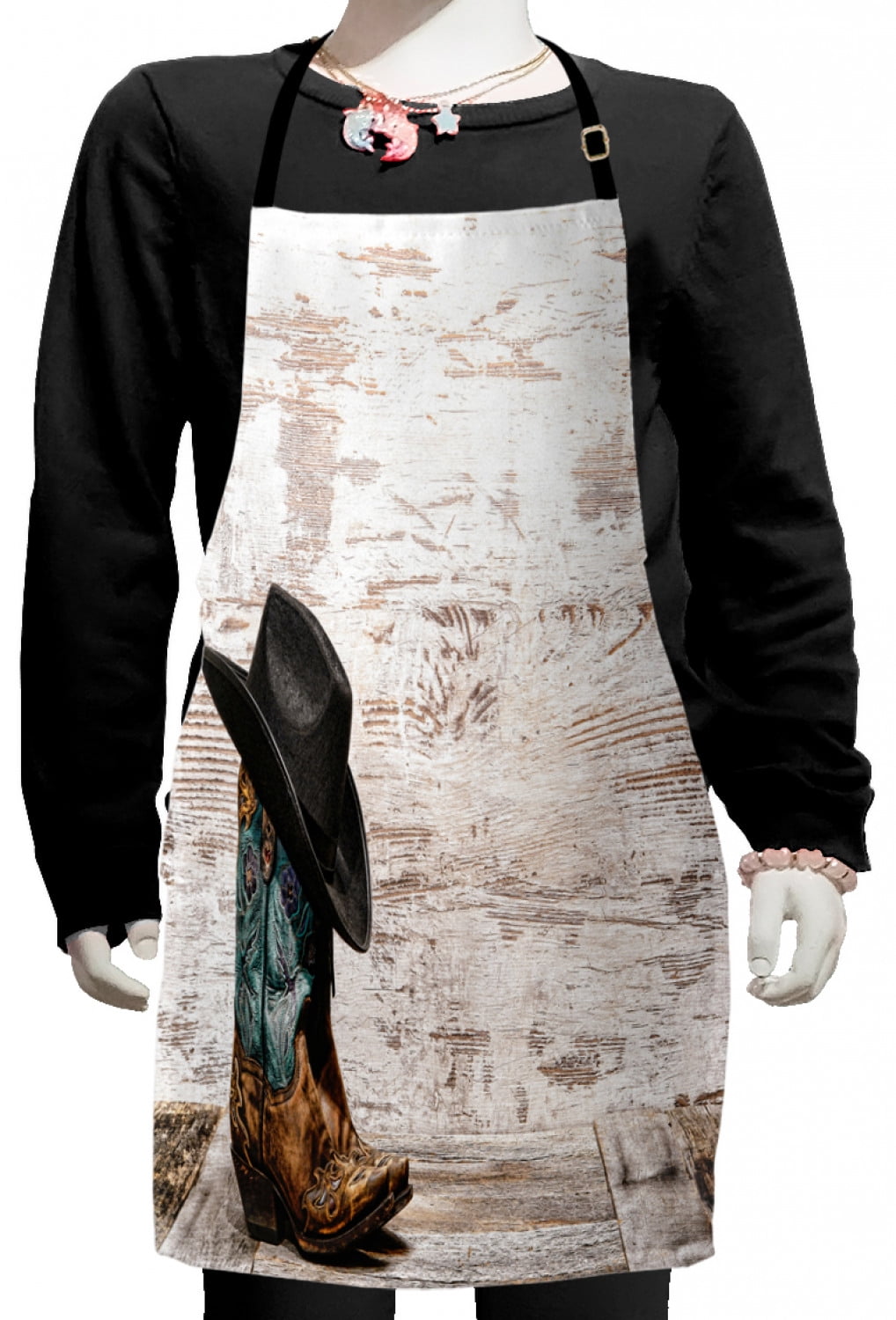 Western Kids Apron, Traditional Rodeo Cowboy Hat and Cowgirl Boots ...
