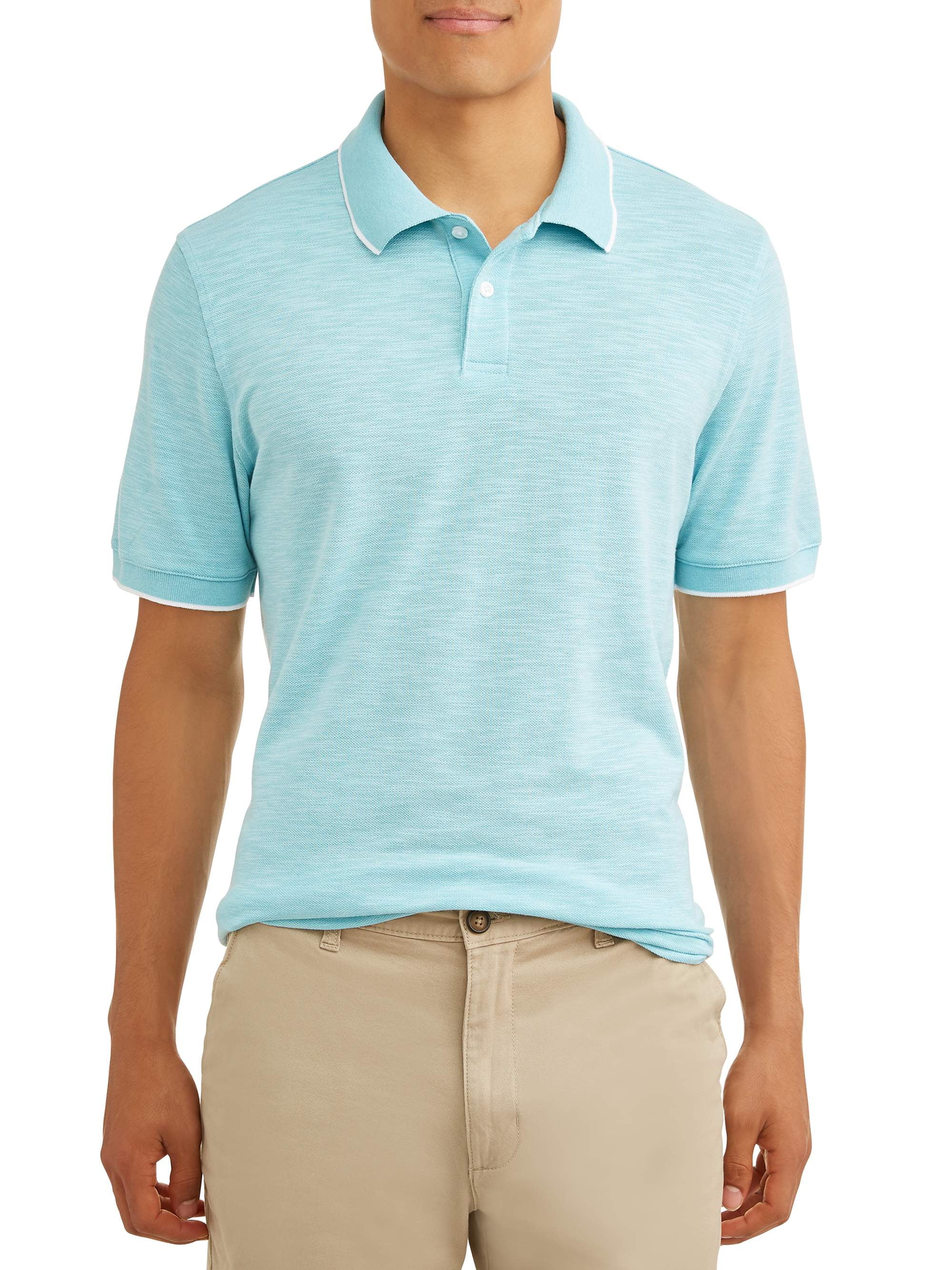 GEORGE - George Men's Pique Stretch Polo Shirt - Walmart.com - Walmart.com