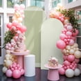 Sage Green Geometric 6.6FT Arch Backdrop Covers, White Greek Key Design ...