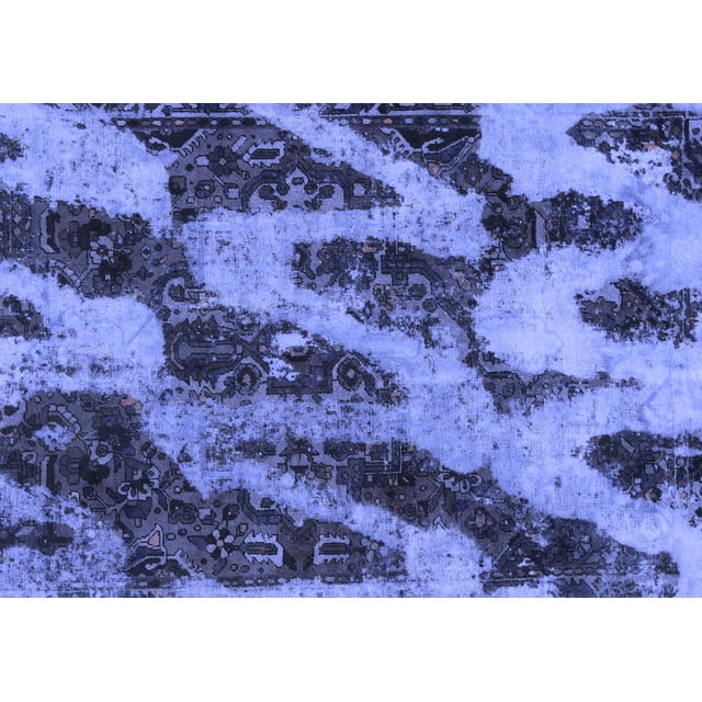 Ahgly Company Indoor Rectangle Abstract Blue Modern Area Rugs, 5' x 7 ...