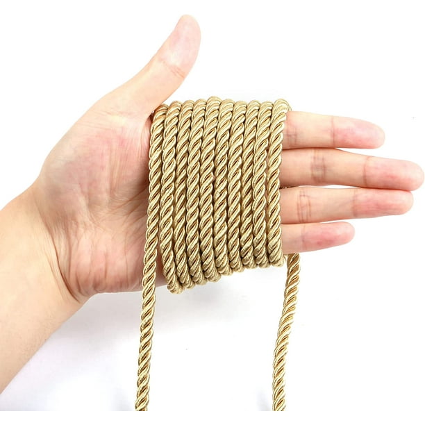 BEL AVENIR 10m Twisted Trim Cord Rope Wide 6mm Gold Baroque Collection ...