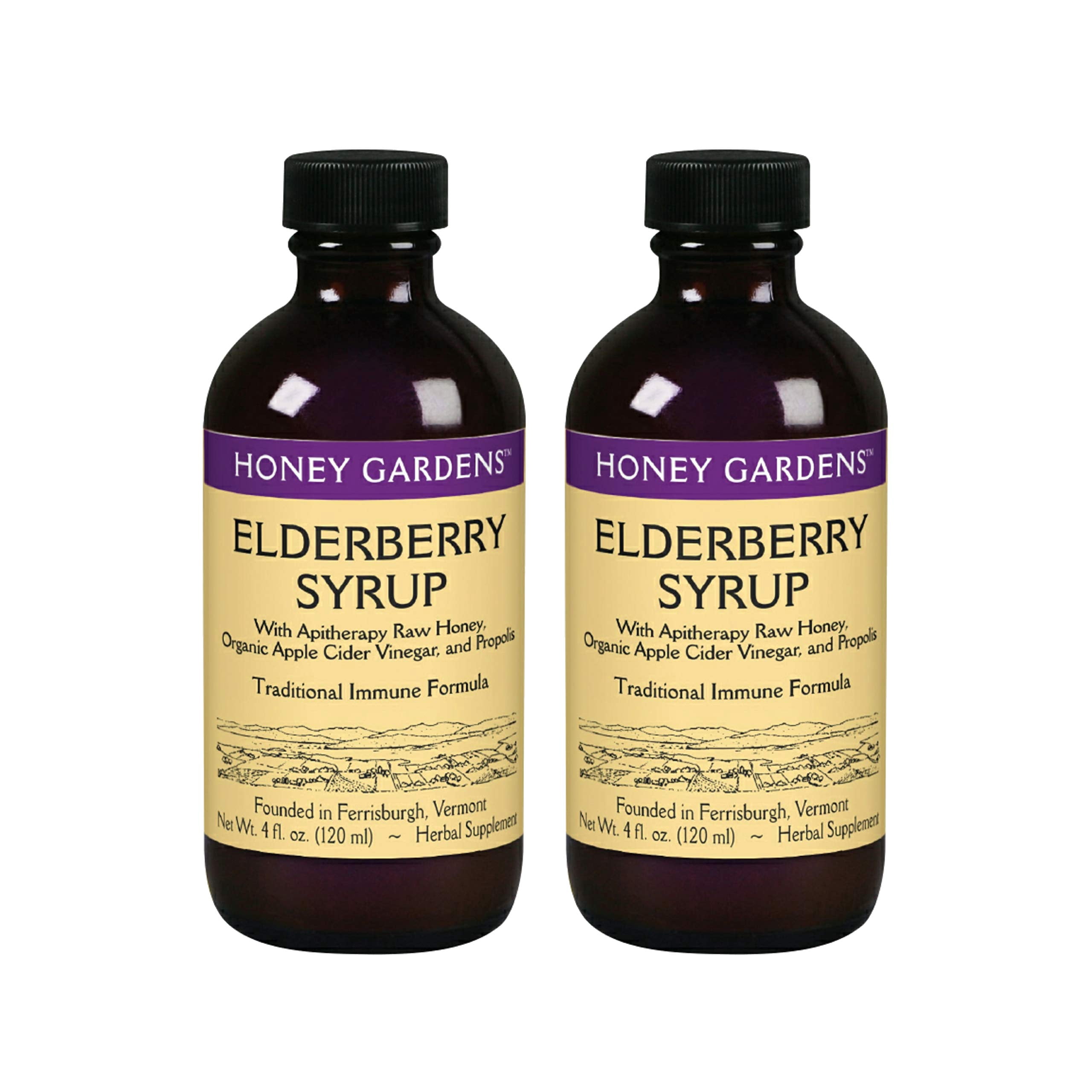 Sirope de saúco Honey Gardens con miel cruda 120 ml (2 x 60 ml ...