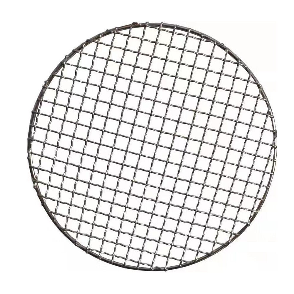 Round Barbecue Net Braided Grid Grill Rack Camping Kit Stainless Steel ...