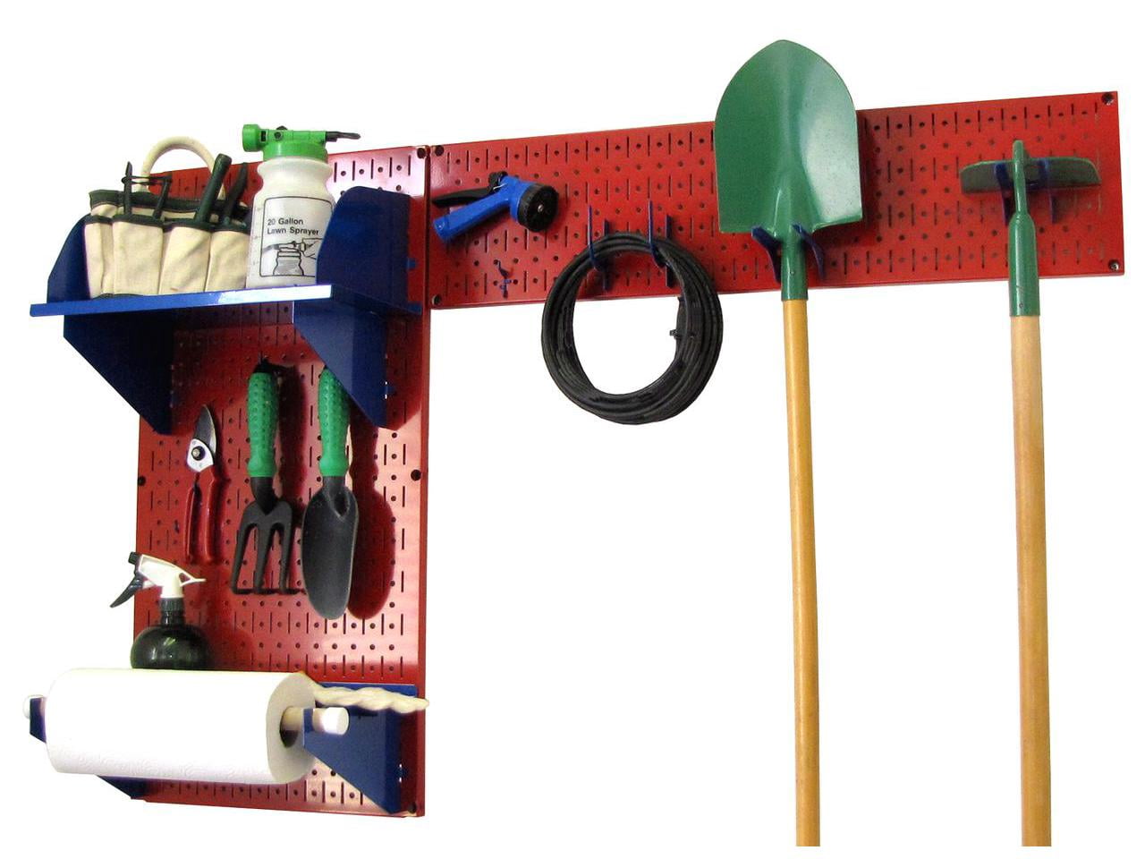 Wall Control Pegboard Garden Tool Board Organizer with Red Pegboard and ...