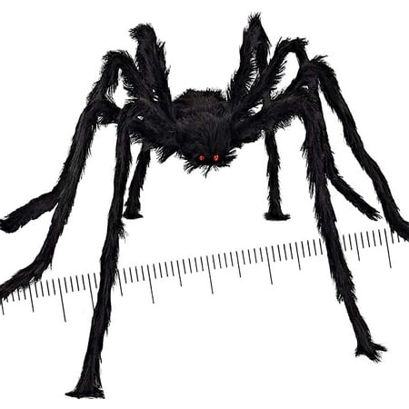 Realistic Giant Spider for Halloween Decor, Fake Spider with Red Eyes ...