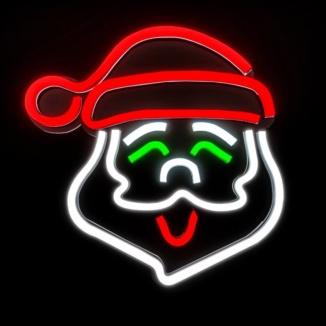 Christmas Neon Sign, Santa Claus Glowing Neon, Night Bright Christmas ...