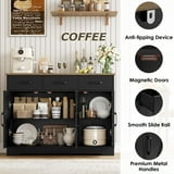 Homfa 42.5‘’ Kitchen Buffet Sideboard Cabinet, 3 Drawers Farmhouse Coffee Bar Storage Cabinet ...