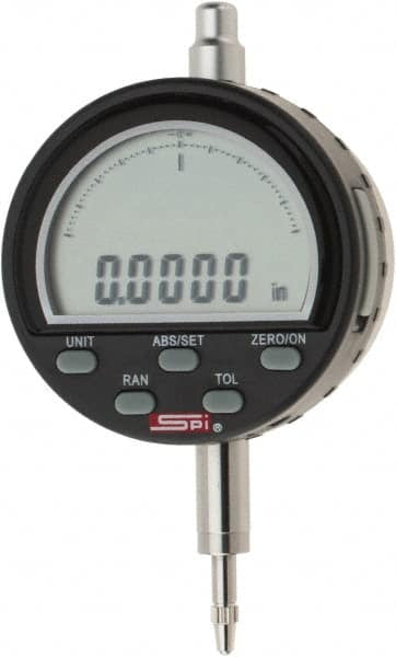 SPI 0 to 1/4" Range, 0.0001" Graduation, Electronic Drop Indicator Flat ...