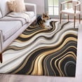 Black Golden Marble Washable Rug 3x5 Area Rug for Living Room Bedroom ...