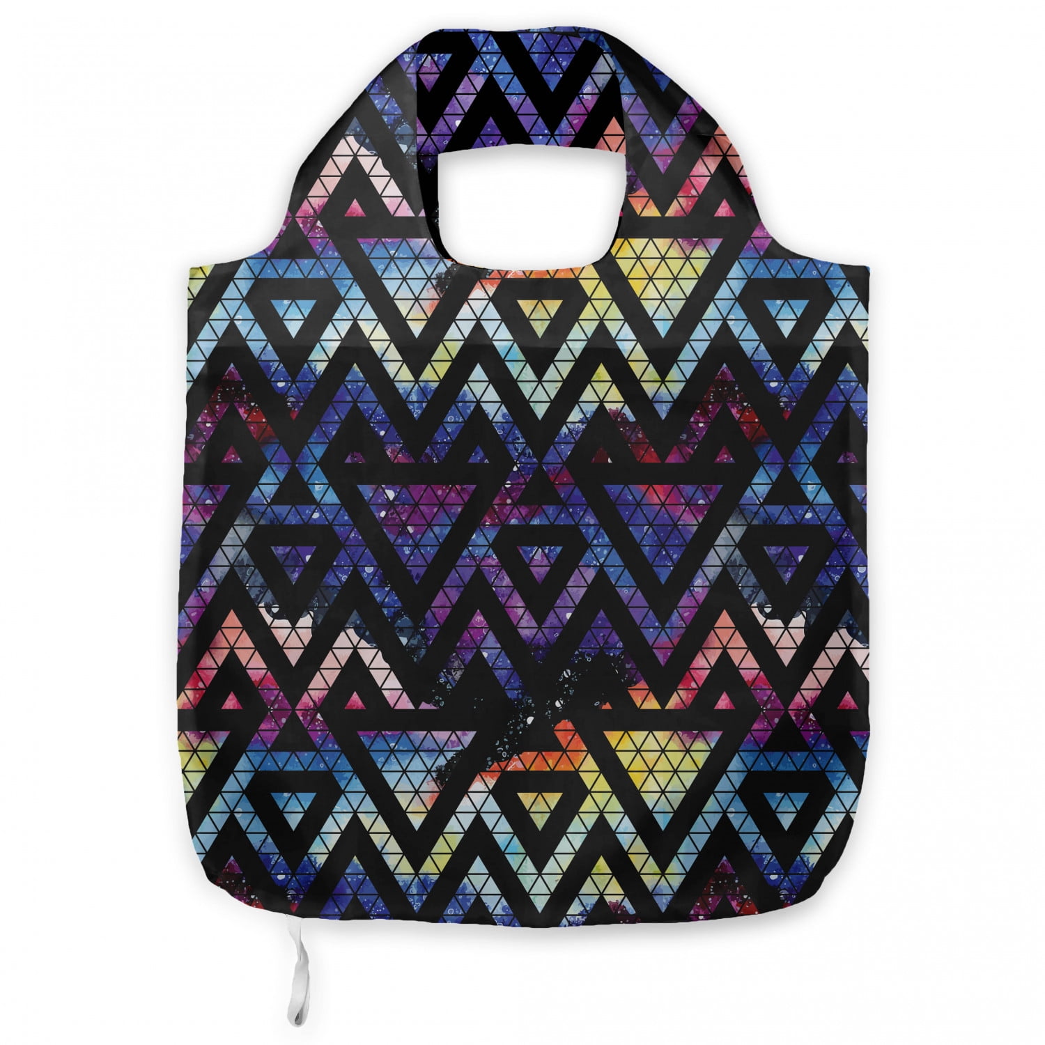 Geometric Shopping Tote Bag, Galaxy Themed Background with Geometrical ...
