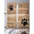 Brown Wooden Plank Sheer Curtains for Living Room Bedroom Vintage ...
