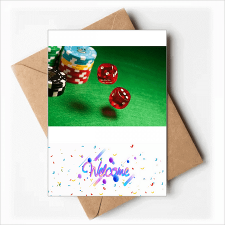 Dice Chips Green Table Photo Welcome Back Greeting Cards Envelopes ...