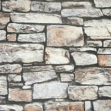 Cornish Stone Natural Wallpaper - 20.8 in. W x 33ft L - Double Roll ...