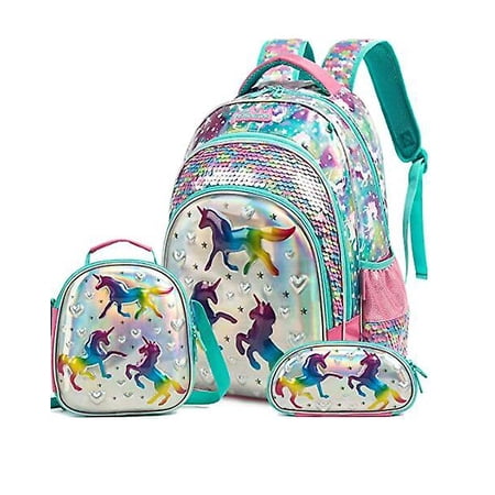 Girls 3 In 1 Backpack With Lunch Box Primary School Bag Set School ...