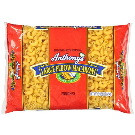 Anthony's: Enriched Large Elbow Macaroni, 16 Oz - Walmart.com