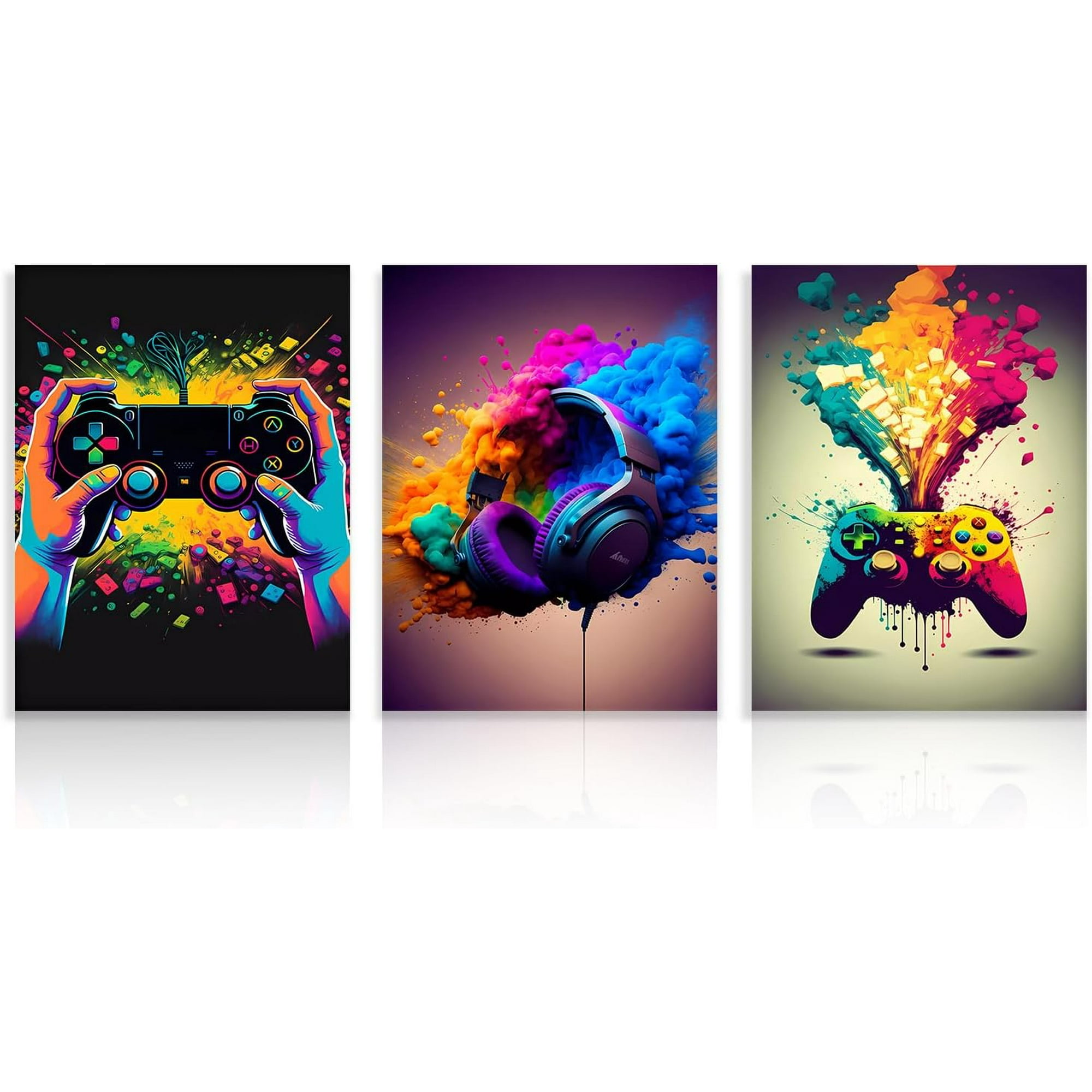Click here for Qth Gaming Canvas Wall Pictures  Colourful Headpho... prices