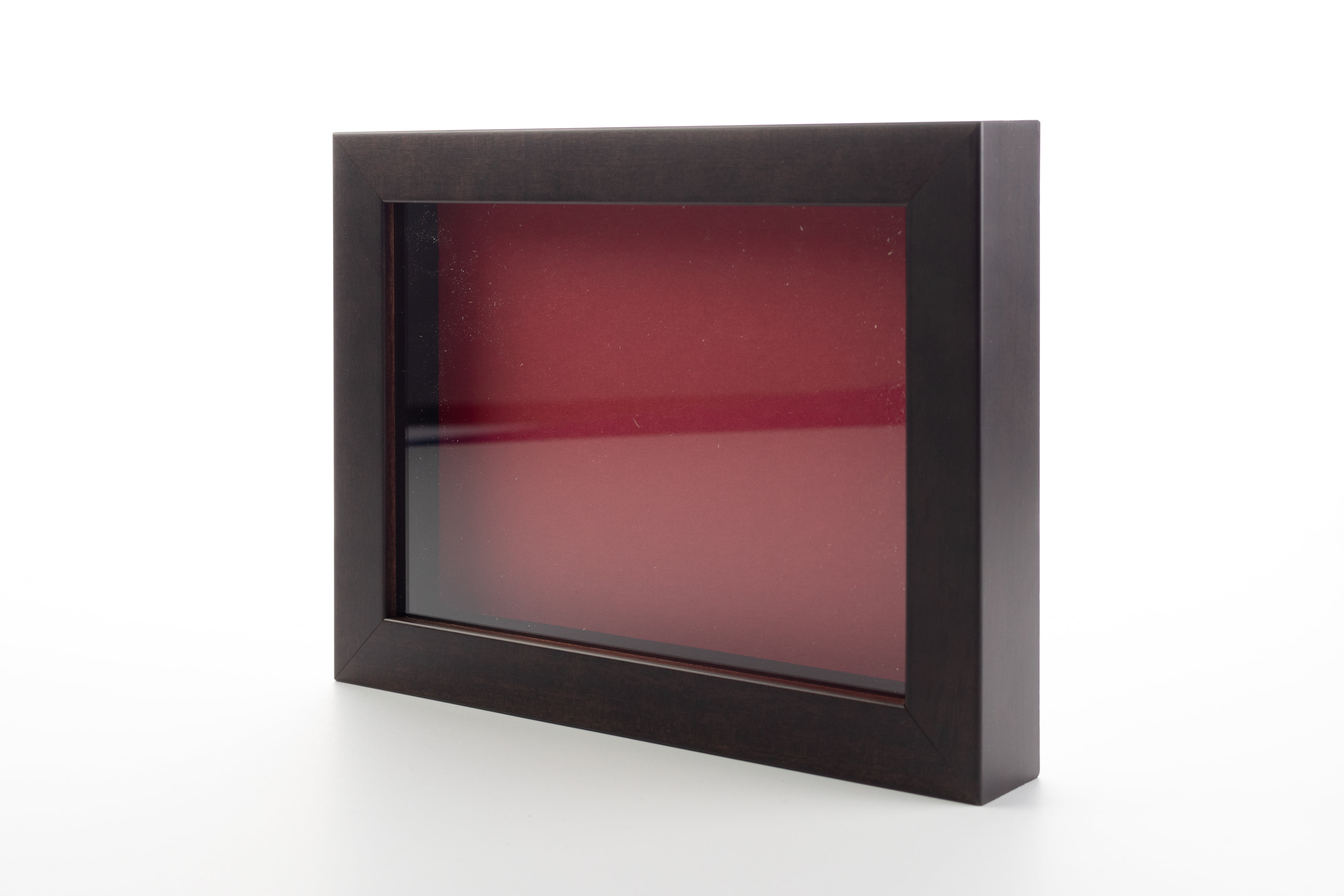 16x20 Shadow Box Frame Dark Brown Real Wood with a Red Acid-Free ...