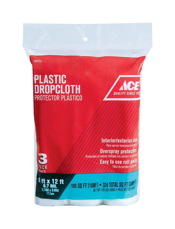 Dropcloth 9x12 .7mil 3pk Pack of 12 - Walmart.com