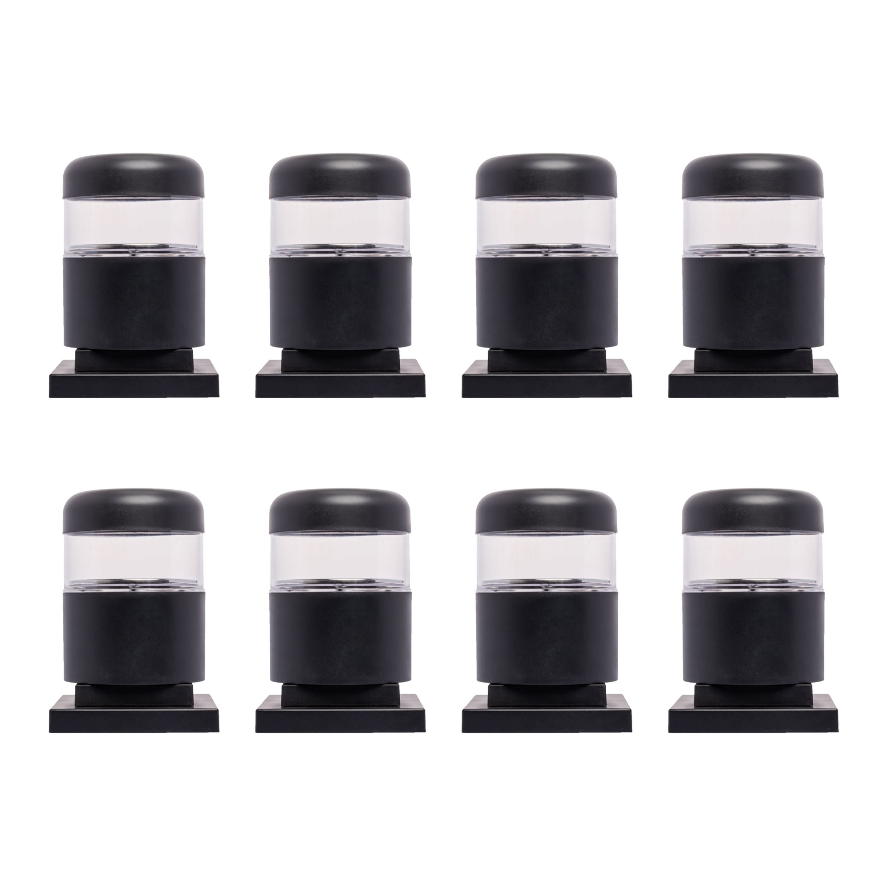 GreenLighting 8 Pack Cylinder 20 Lumen Solar Powered LED Post Cap Light ...