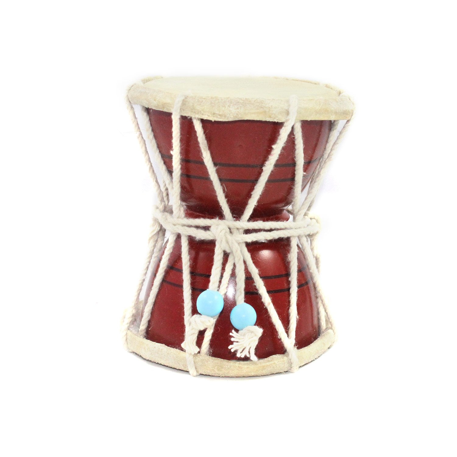 India Meets India Handmade brown 4 inch playing Damroo Shiva Damru ...