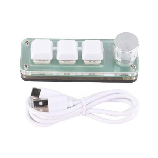 Teclado de 3 teclas USB RGB retroiluminado 3 teclas diseño de perilla ...