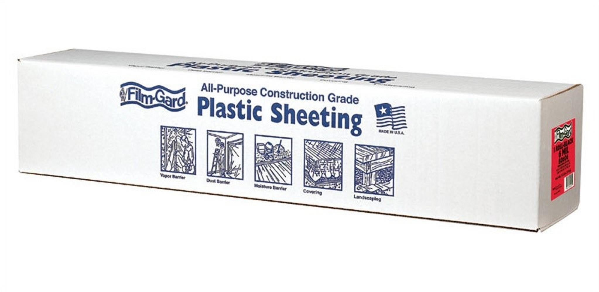 Film-Gard 6' X 100' Black Polyethylene Construction Sheeting, 6 mil ...