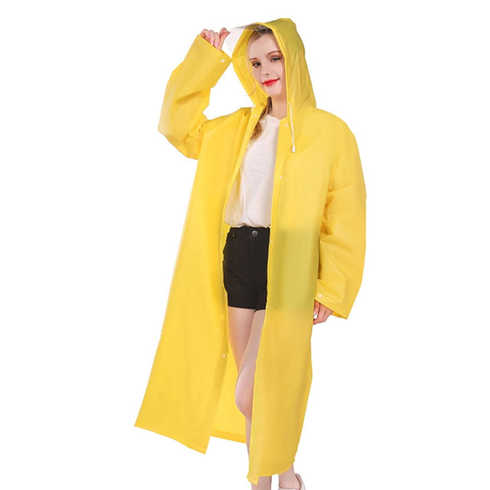 Raincoats for Adults Reusable, EVA Rain Ponchos Lightweight Rain Coat Waterproof Rain Gear for ...