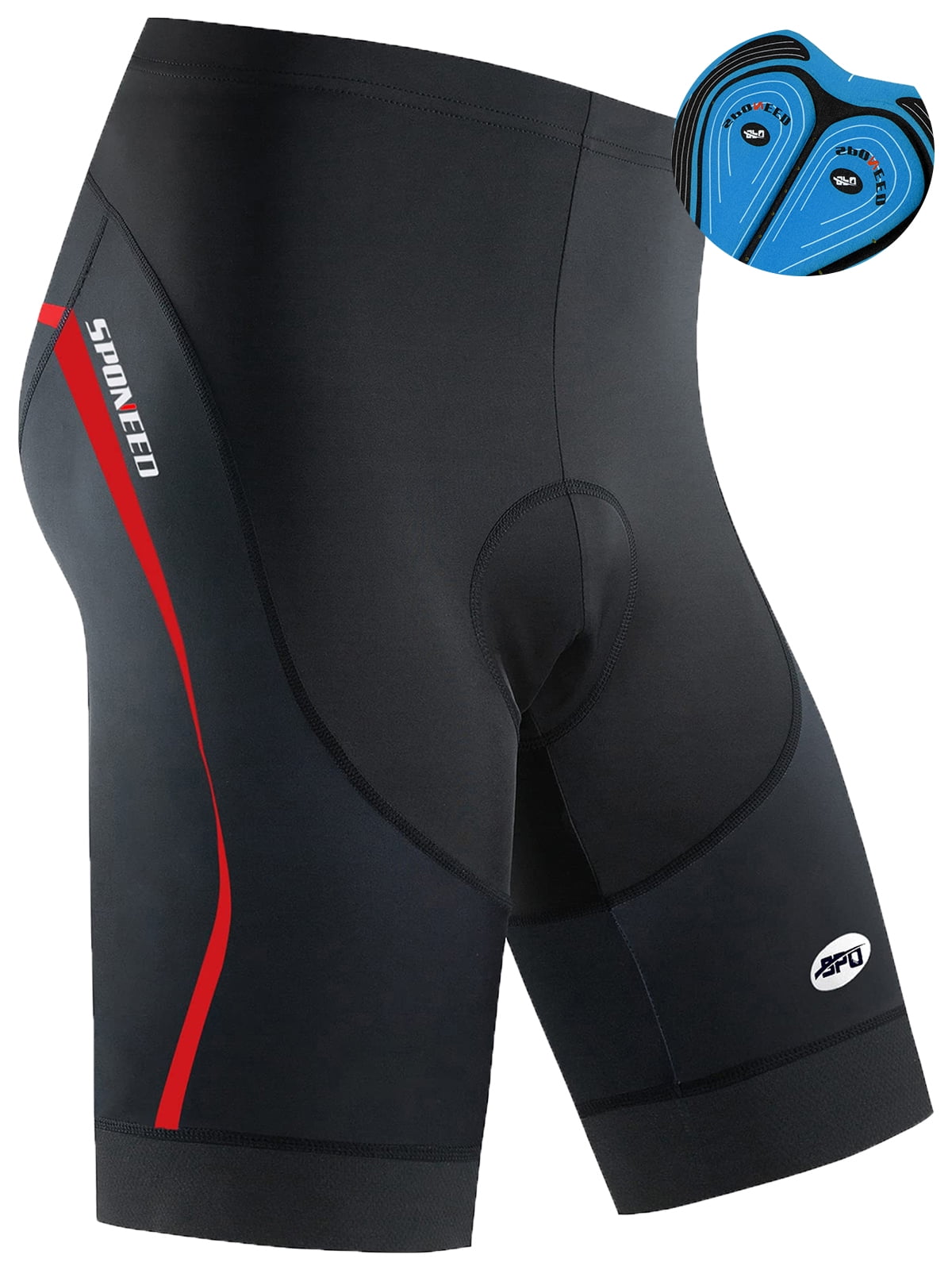 Padded Bike Shorts MTB Half Pants Bicycle Clothing Red S - Walmart.com