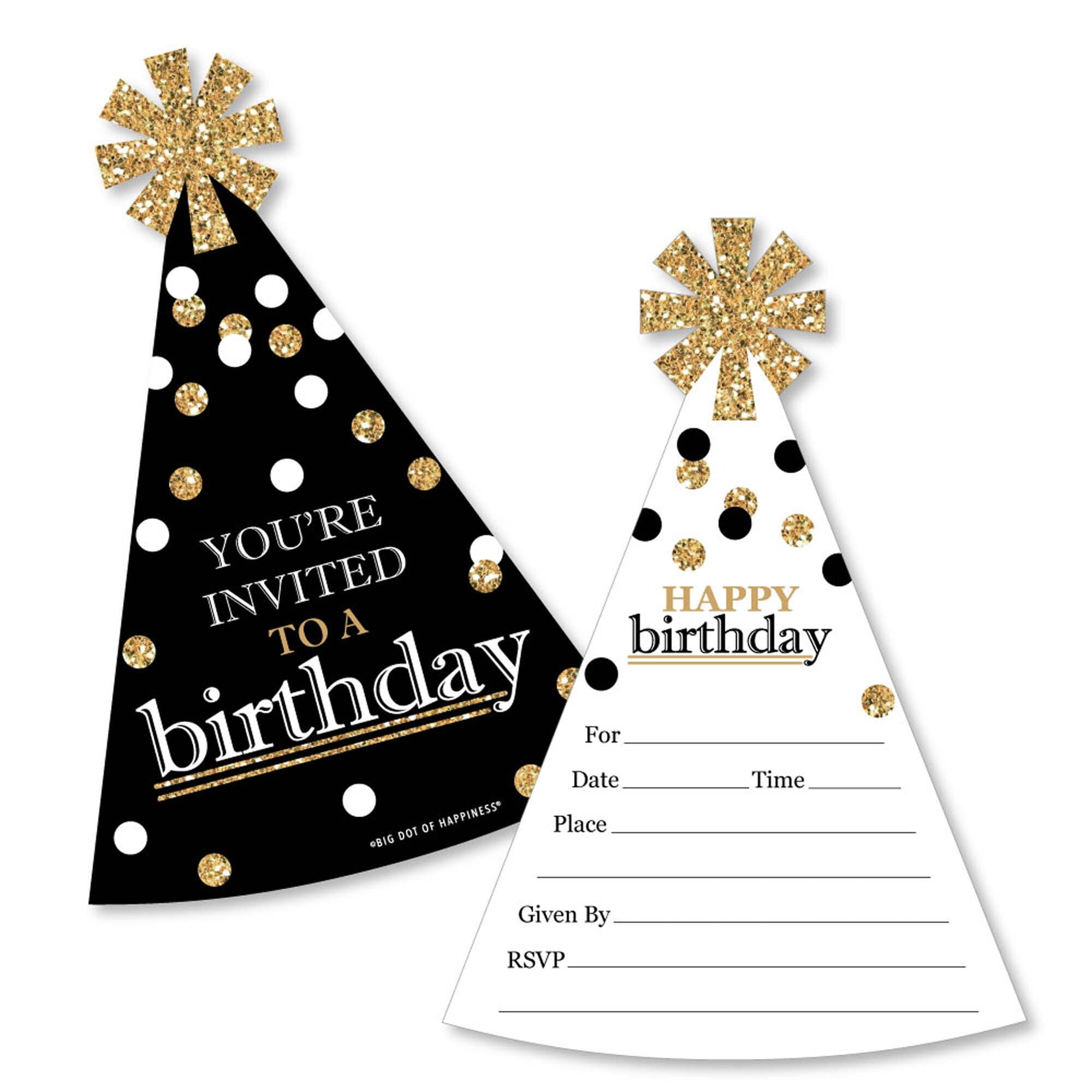Adult Happy Birthday Gold Shaped Fill In Invitations Birthday Adult Happy Birthday Gold Shaped Fill In Invitations Birthday