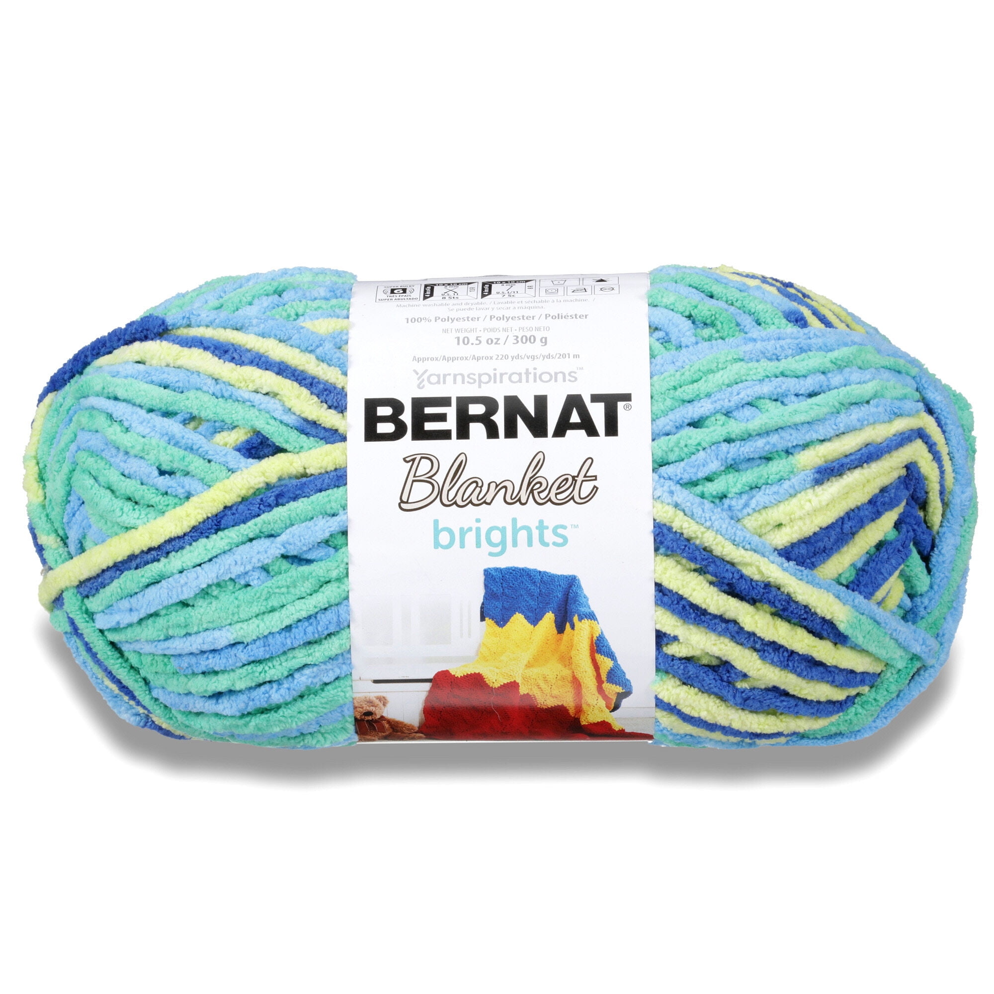 Bernat Blanket Brights Yarn, Surf Varg, 10.5oz(300g), Super Bulky ...