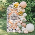 Arch Backdrop 5 Ft, Orange Boho Spandex Stretch Fitted Arch Cover ...