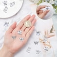 1 Box 12Pcs 6 Styles Silver Butterfly Charm Cubic Zirconia Micro Pave ...