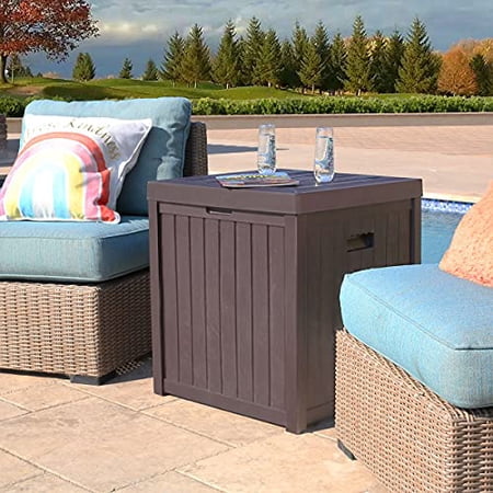 Barton 51 Gallon Resin Outdoor Storage Container Patio Garden Square ...