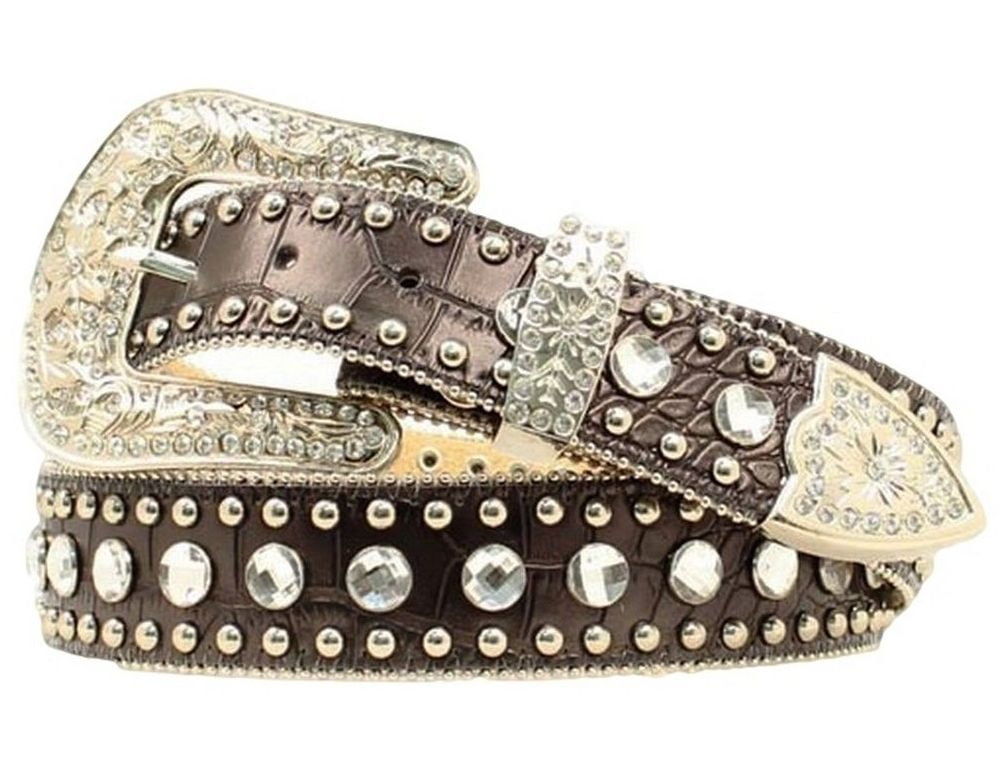 Blazin Roxx Western Belt Womens Crystal Gator Black N3510801 - Walmart.com