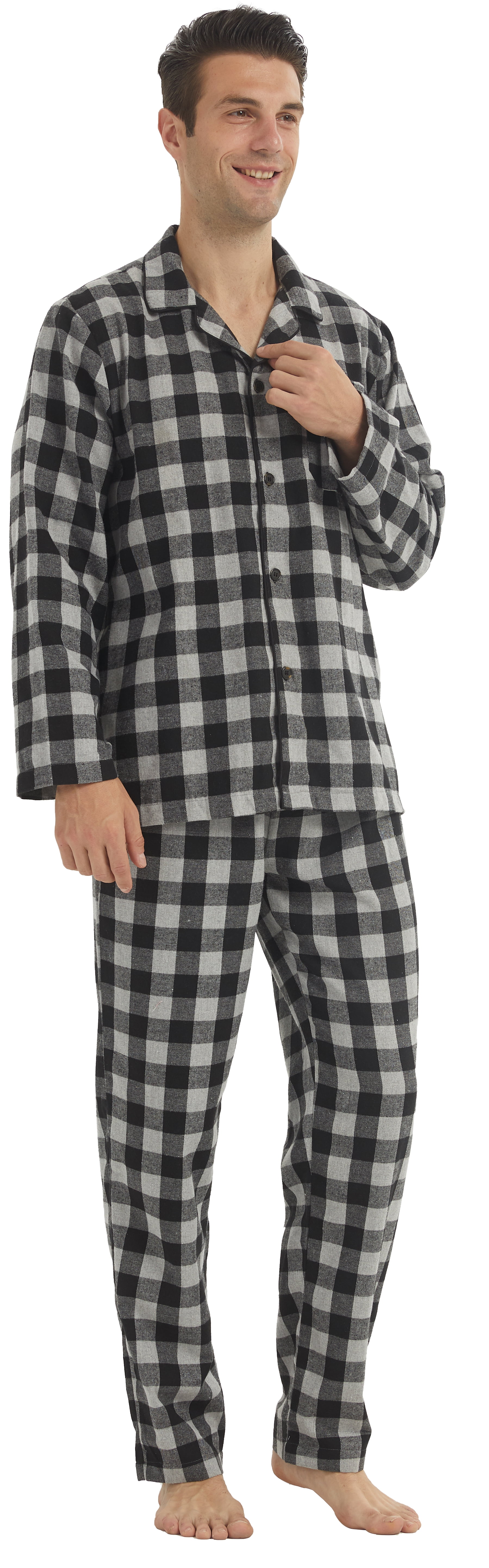 Lanbaosi Men Plaid Flannel Pajamas Set Sleepwear Pjs Size M