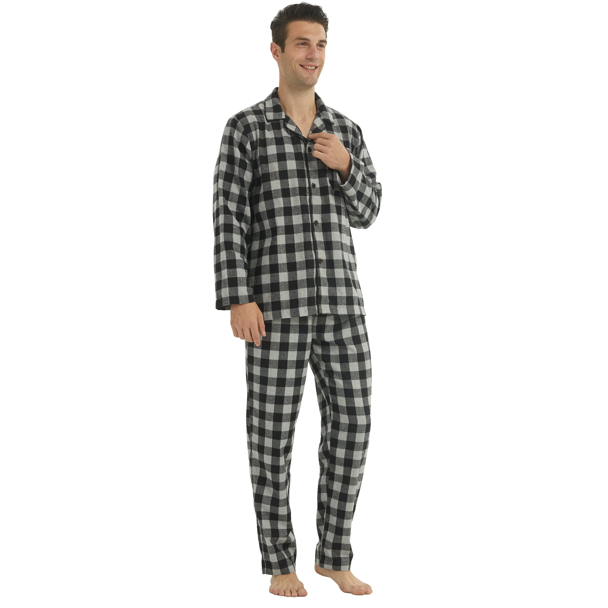 Click here for Lanbaosi Cotton Pajamas For Men Button Down Flanne... prices