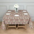 Beige Christmas Character Pattern Square Tablecloth,Waterproof Square ...