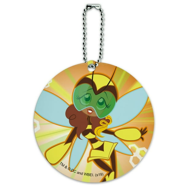 DC Super Hero Girls Bumblebee Round Luggage ID Tag Card Suitcase Carry ...