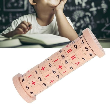 Wooden Math Rotating Blocks Toy Counting Game Mathematics Numbers DIY ...