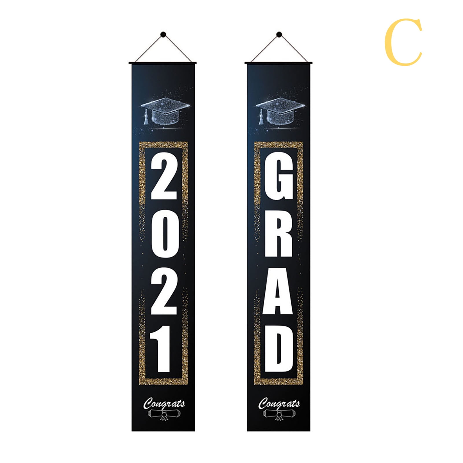 Agiferg 2021 Graduation Banners Hanging Flags Porch Sign Graduation ...